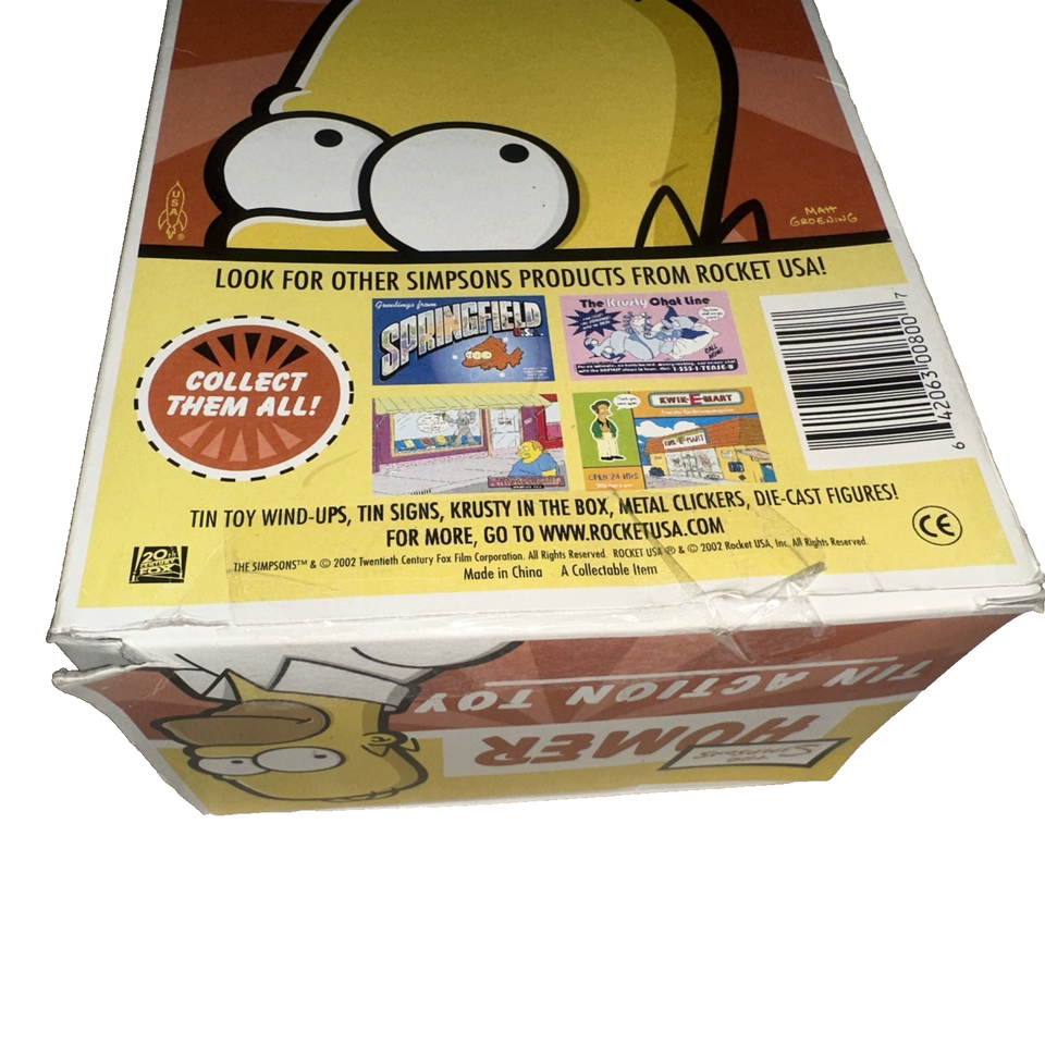 2002 ROCKET USA THE SIMPSONS HOMER TIN WIND UP TOY | eBay