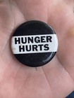 VINTAGE HUNGER HURTS PEACE HIPPIE ANTI WAR PIN BACK BUTTON 1960s CAUSE ...