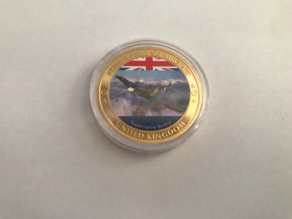 2016 British Military Aircraft Supermarine Spitfire Proof Medal 24ct ...