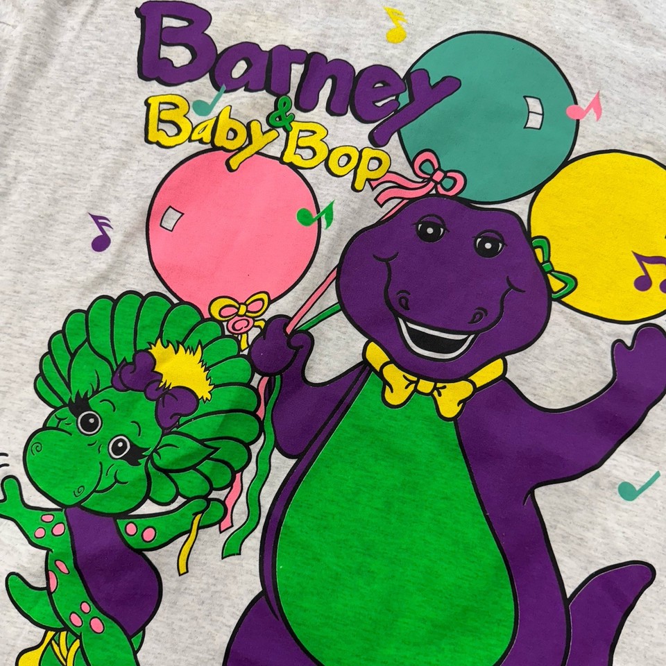 Vintage 90s ‘My Friend Barney’ Oversized Hooded T-Shirt Large Baby Bop ...