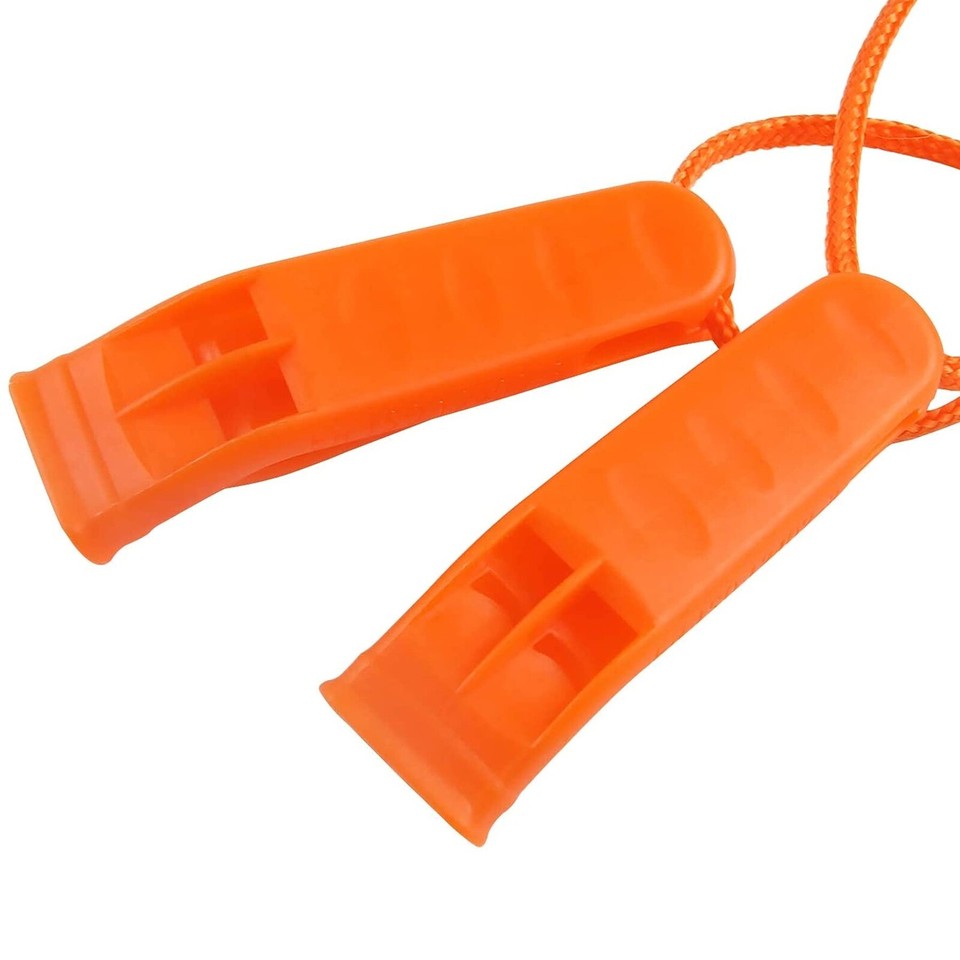 20 Pcs Emergency Safety Whistle Plastic Whistles Set with Lanyard for ...