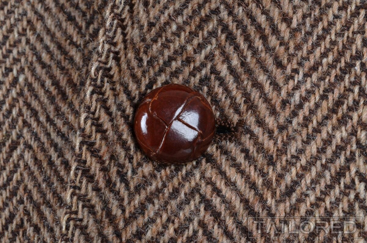 HARRIS TWEED Brown Herringbone TWEED 3 Roll 2 Blazer … - Gem