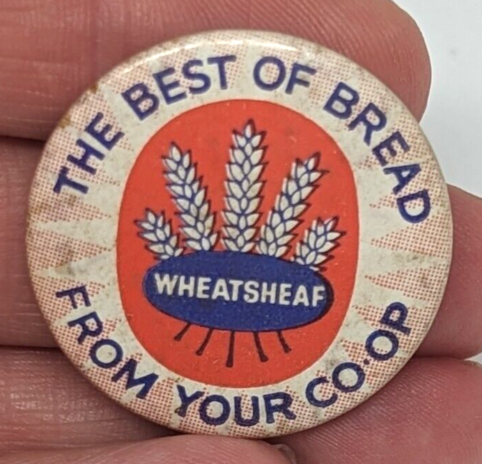Vintage CO-OP Wheatsheaf Advertising Bread Staff 1960's Badge Pin ...
