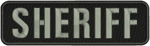 Sheriff embroidery patches 3x11 hook on back grey letters | eBay