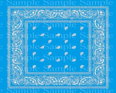 Light Blue Bandana Birthday ~ Edible 2D Fondant Cake Cupcake Topper ...