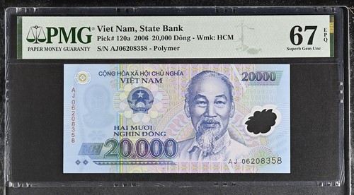 Vietnam 20000 Dong 2006 Polymer P 120 a Superb Gem UNC PMG 67 EPQ | eBay