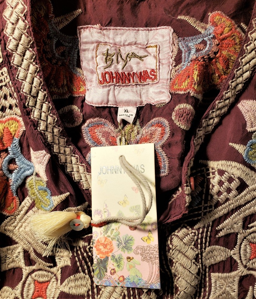 Johnny Was Embroidered Tunic/Dress Size-XL Burgundy | eBay