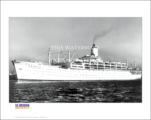 SS Orsova Orient Line Ship Art Print – In Sydney Harbour – 20" x 16 ...
