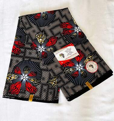 Premium Cotton Kitenge – Vibrant Floral Patterns in Red, Blue, and Gold ...