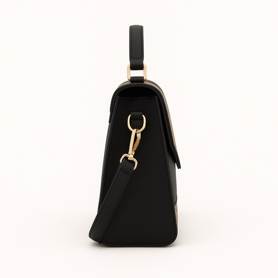 GD Designer Crossbody Bag Beige Black Trim Stripe Fashion Handbag | eBay