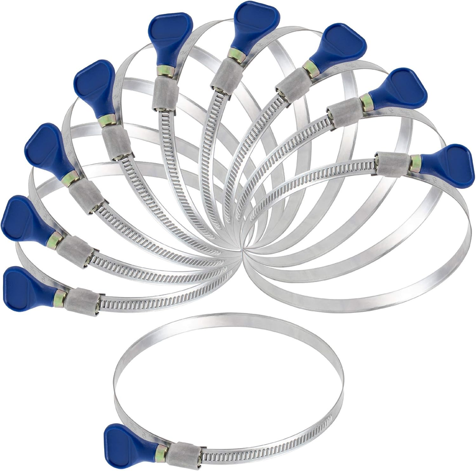 4 Inch Thumb Screw Key Adjustable 304 Stainless Steel Hose Clamps, Pipe ...