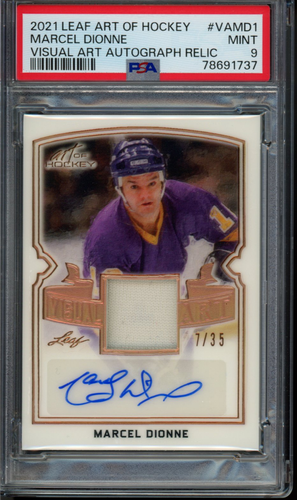 2021 LEAF ART OF HOCKEY #VA-MD1 MARCEL DIONNE VISUAL AUTO RELIC /35 PSA ...