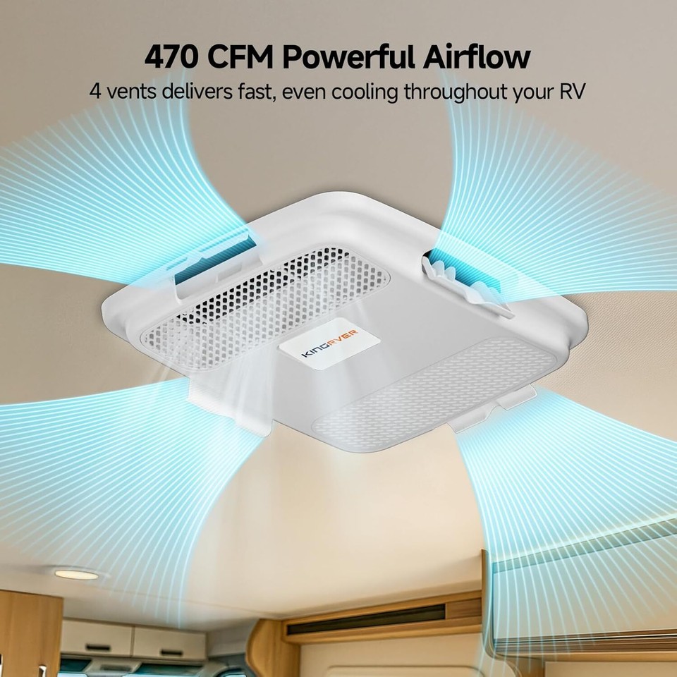 RV Air Conditioner 15K Cooling +Heating Non-Ducted Rooftop RV AC Unit ...