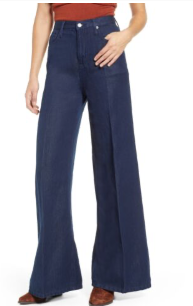 NEW Free People We the Free Dark Denim Wide Leg High Waist Jeans 25 ...