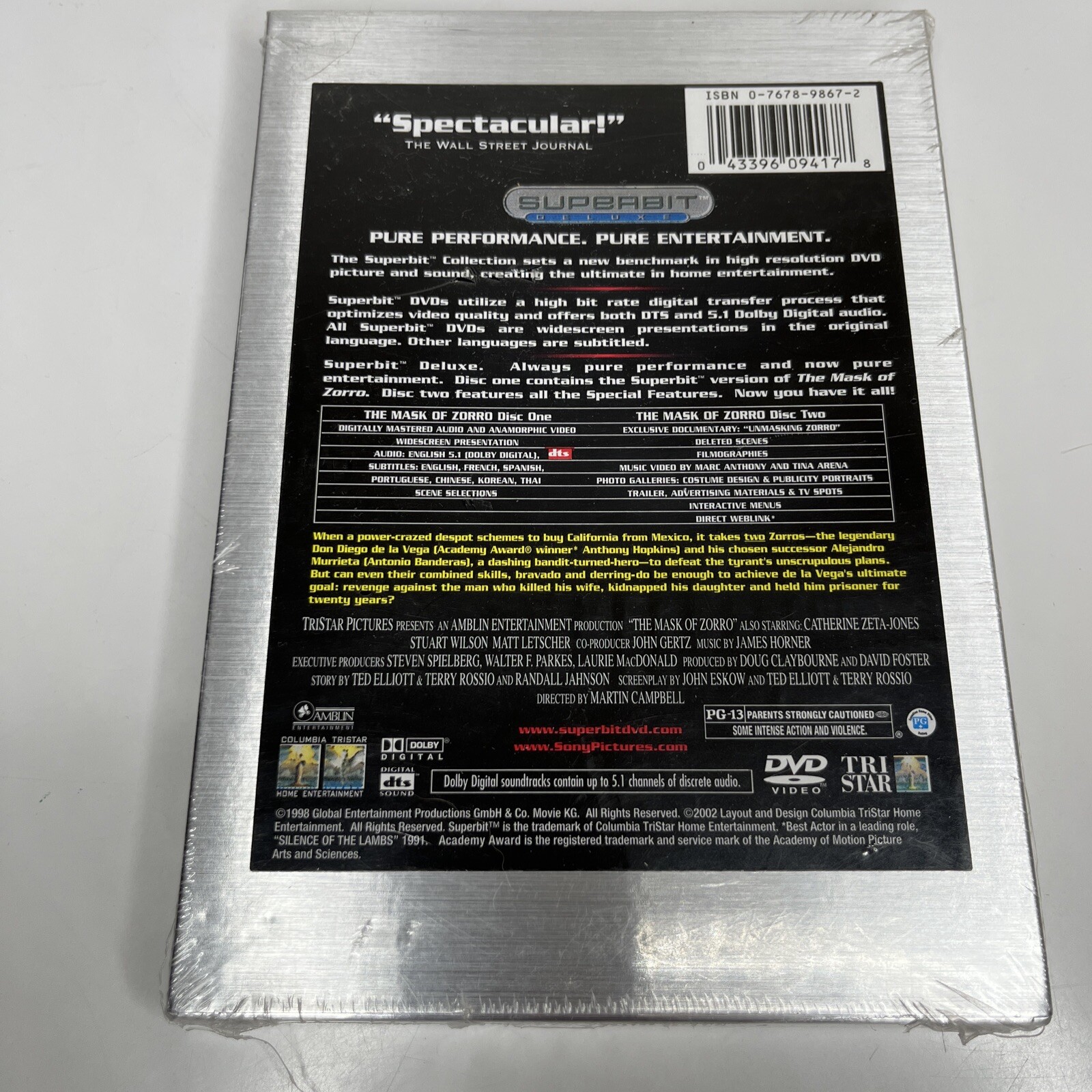 The Mask of Zorro (2002, 2-DVDs Set, Superbit, Widescreen) - Brand NEW - Sealed 43396094178| eBay