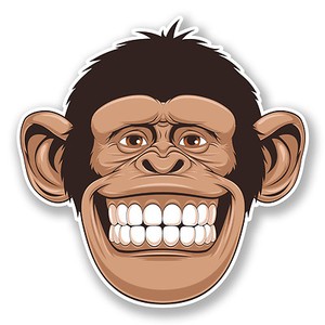 2 x Cheeky Monkey Vinyl Decal Stickers Skate Surf Board Kids Laptop Car ...