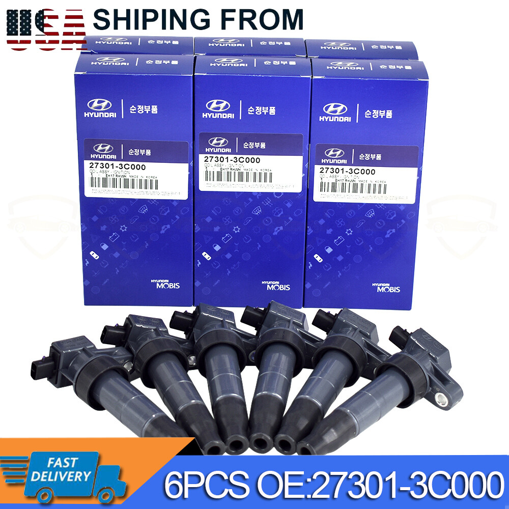 6PCS Genuine Ignition Coil for 2006-2015 Hyundai Kia 3.3L 3.5L 3.8L ...