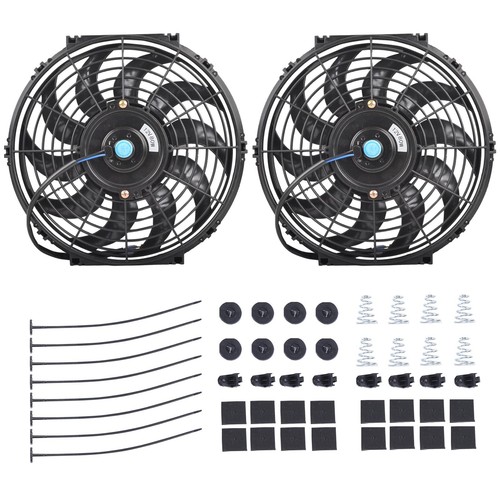 2X 12" inch Universal Slim Fan Push Pull Electric Radiator Cooling 12V ...