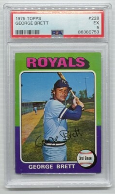 1975 Topps George Brett Rookie Card RC #228 PSA 5 (53) Royals | eBay