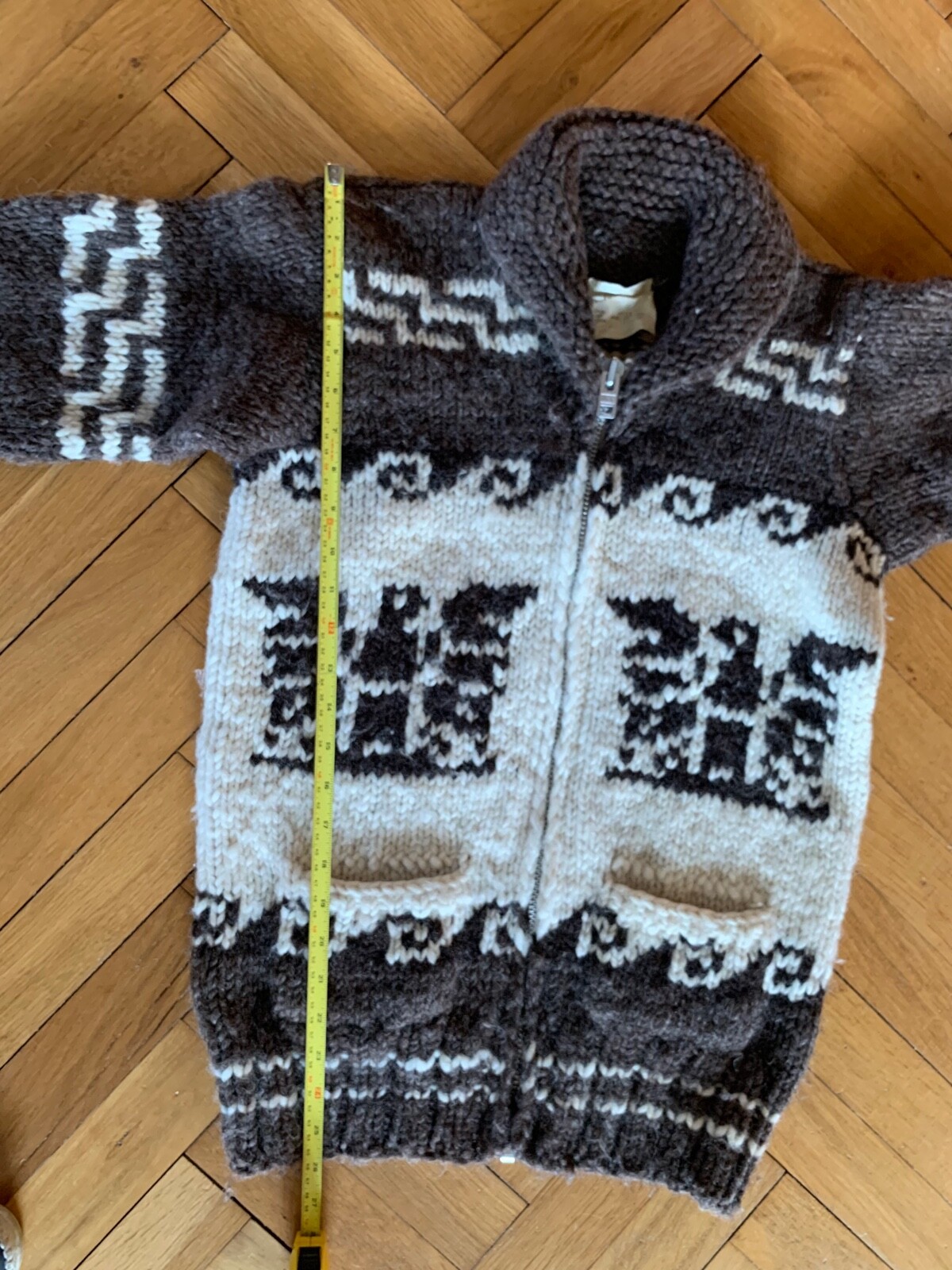 GENUINE Cowichan Native Indian Coast Salish Hand Knit Sweater Raw Wool ...