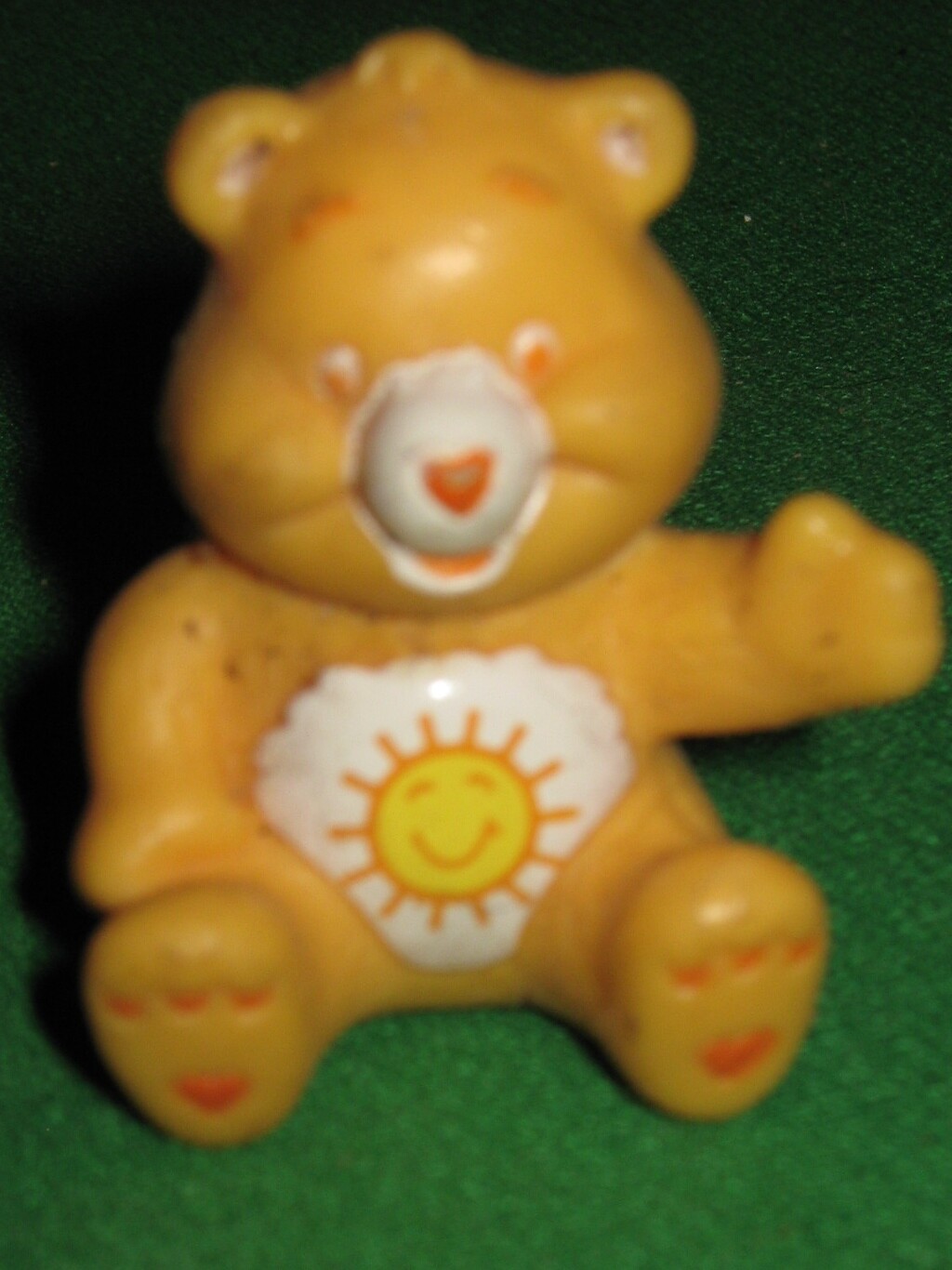 Care Bears Mini Figure Yellow Funshine Bear 1 3/4” Tall. Sitting Pose ...
