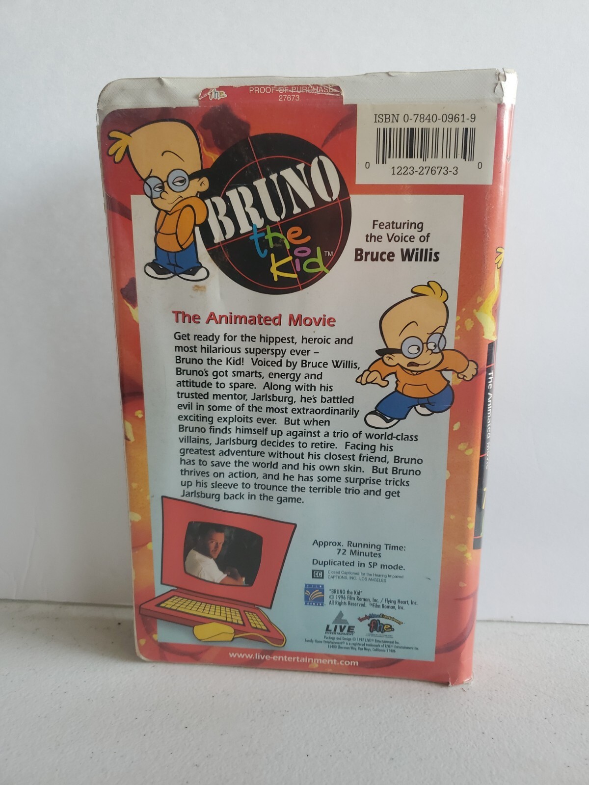 Bruno the Kid: The Animated Movie (VHS, 1997) RARE Bruce Willis FHE F.H ...