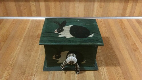 Warren Kimble Folk Art Rabbits Wooden Trinket Box,7x6x5,rare,gd! | eBay