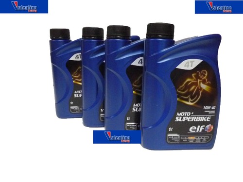 4 Lt Motorcycle Engine Oil ELF SAE 10 W 40 HP Superbike Base Synthetic ...