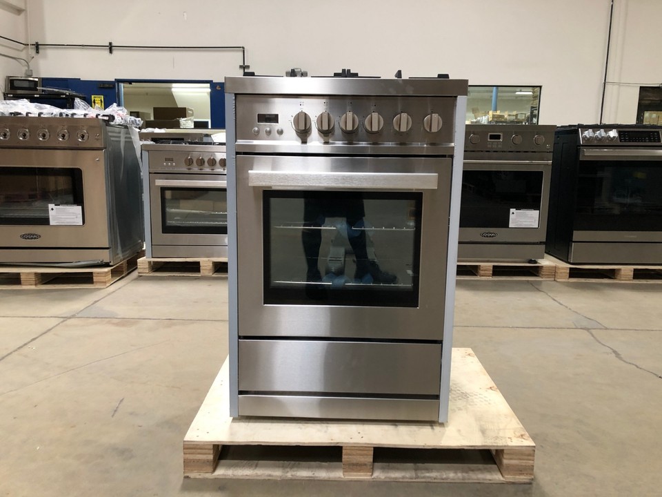 24 in. Gas Range, 4 Burners, Stainless Steel (OPEN BOX, COSMETIC ...