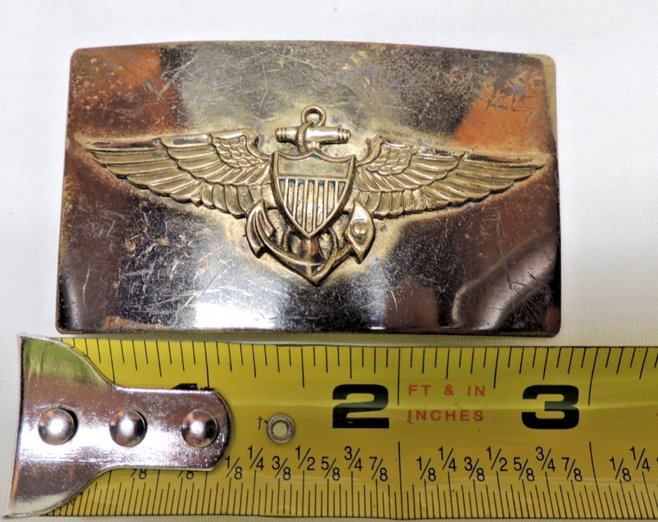 U.S. Naval Aviator Vintage Belt Buckle Navy Pilot Wings Anchor Shield ...