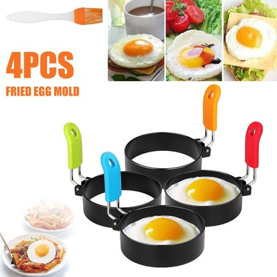 4pcs Fried Egg Mold Round Egg Ring Mold Egg Cooker Accessories Fried ...