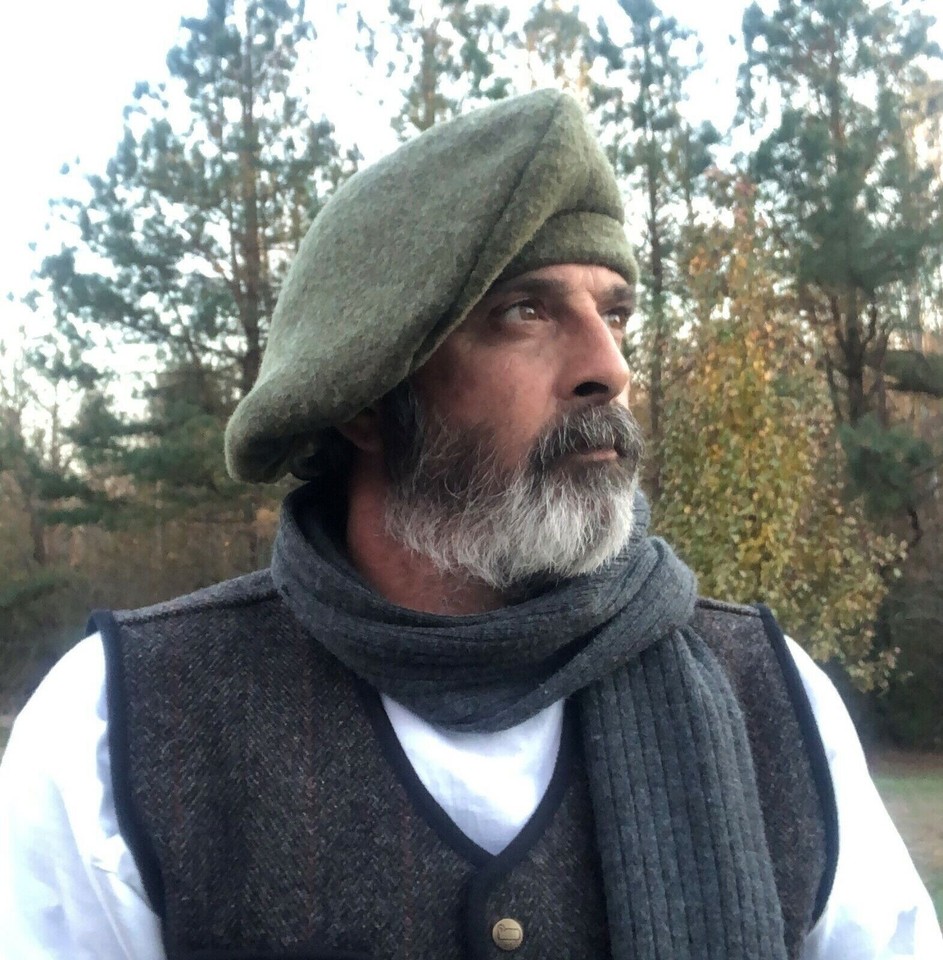 Green Wool Scot Bonnet Tam Hat Scottish Highlander Traditional Kilt ...