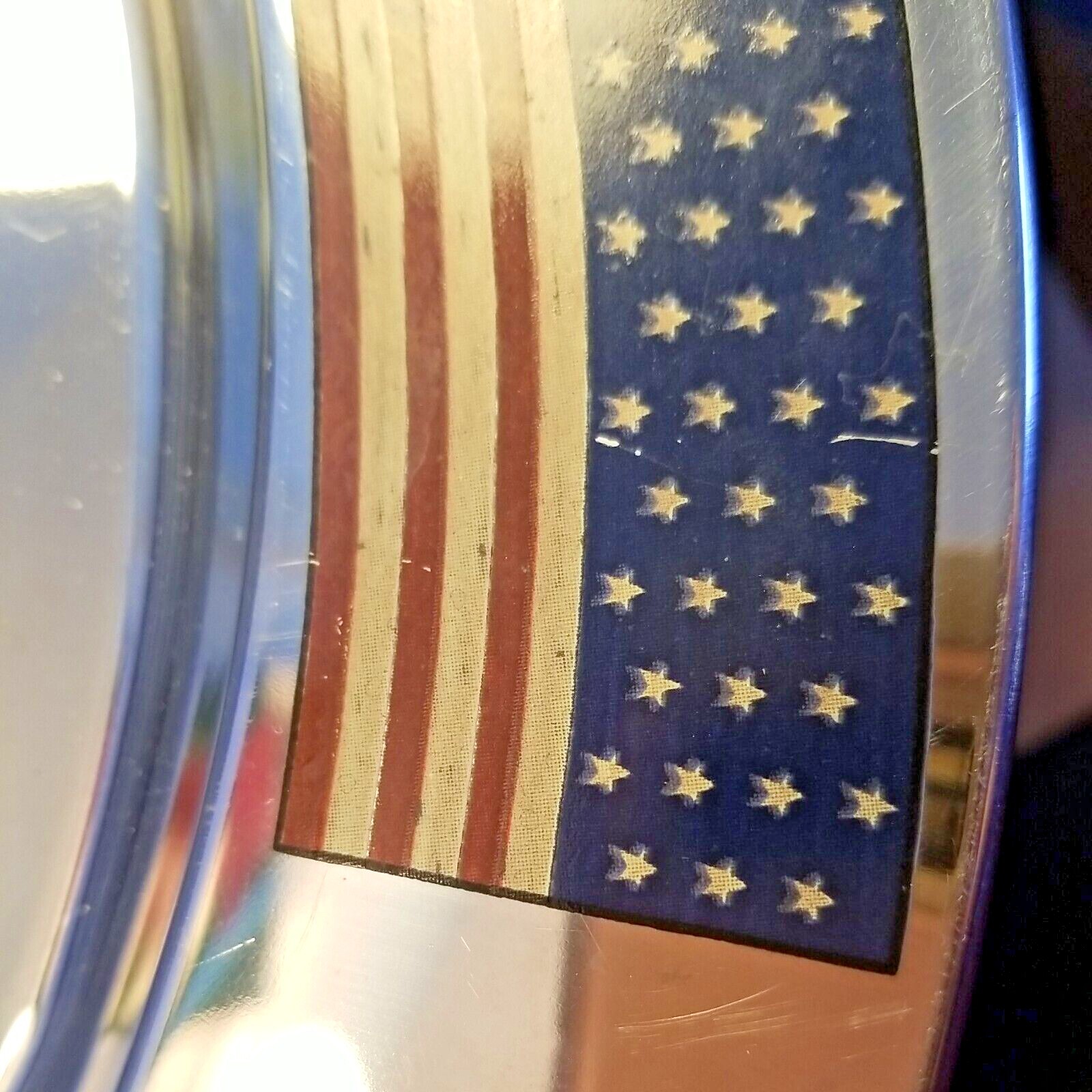 Vintage Warren Kimble Colonial Flag Round Serving Platter Silver 3906 ...