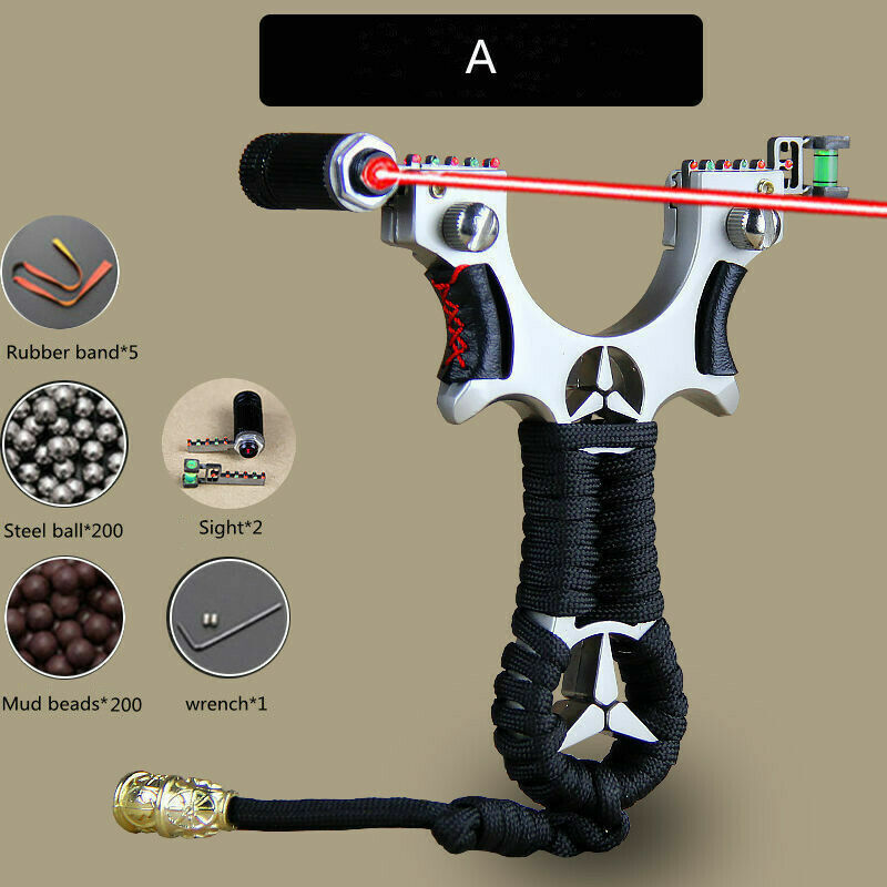 Professional Hunting Catapult Laser Slingshot Rubber Bands Aim Point ...