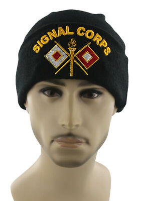 NEW! US ARMY SIGNAL CORPS BEANIE CAP HAT BLACK | eBay