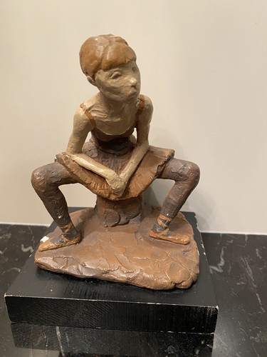 Vintage Rare Fred Press Sculpture of Ballerina on Wooden Base Hand ...
