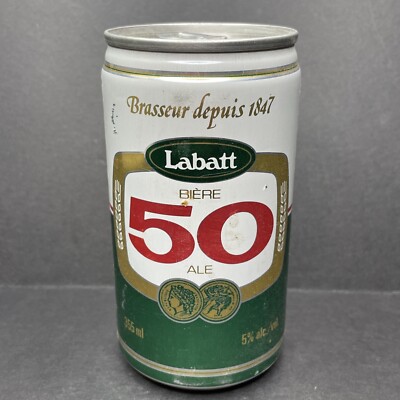 Vintage 1979 Labatt 50 Beer Can 341ml Push Top FRENCH/ENGLISH Grenoble ...