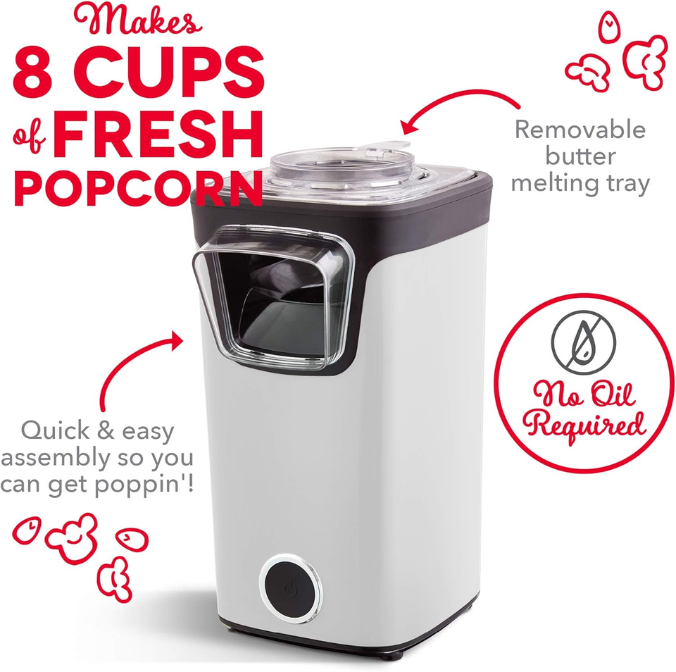 Turbo POP Popcorn Maker - 8 Cup Popcorn Machine w/ Measuring Cup ...