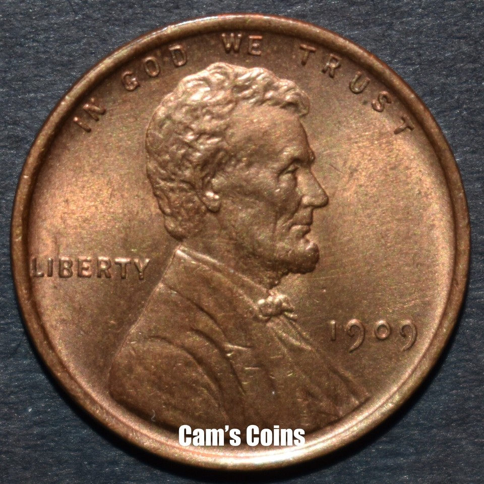 1909 P VDB Lincoln Wheat Cent Red GEM BU Brilliant Uncirculated Penny ...