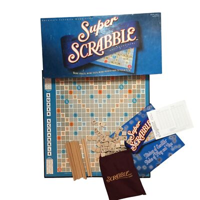 Super Scrabble Board Game Set More Spaces More Tiles Hasbro 2006 | eBay