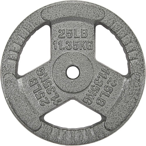 New-1 inch or 2 inch Cast Iron Weight Plate Set with Multi-Grip Handles ...
