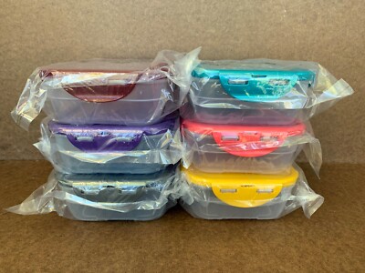 NIP Lock & Lock 6-Piece Multi-Color Nesting Rectangle Storage Container ...