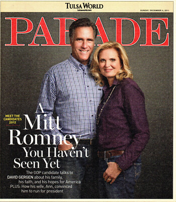 PARADE Magazine December 4 2011 Mitt Romney Ann Romney Michael Bublé | eBay
