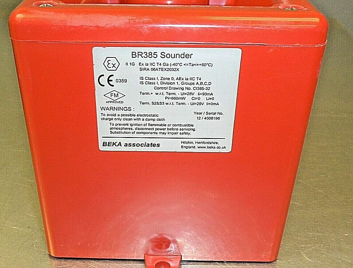 BEKA BR385 SOUNDER INTRINSICALLY SAFE ALARM SOUNDER | eBay