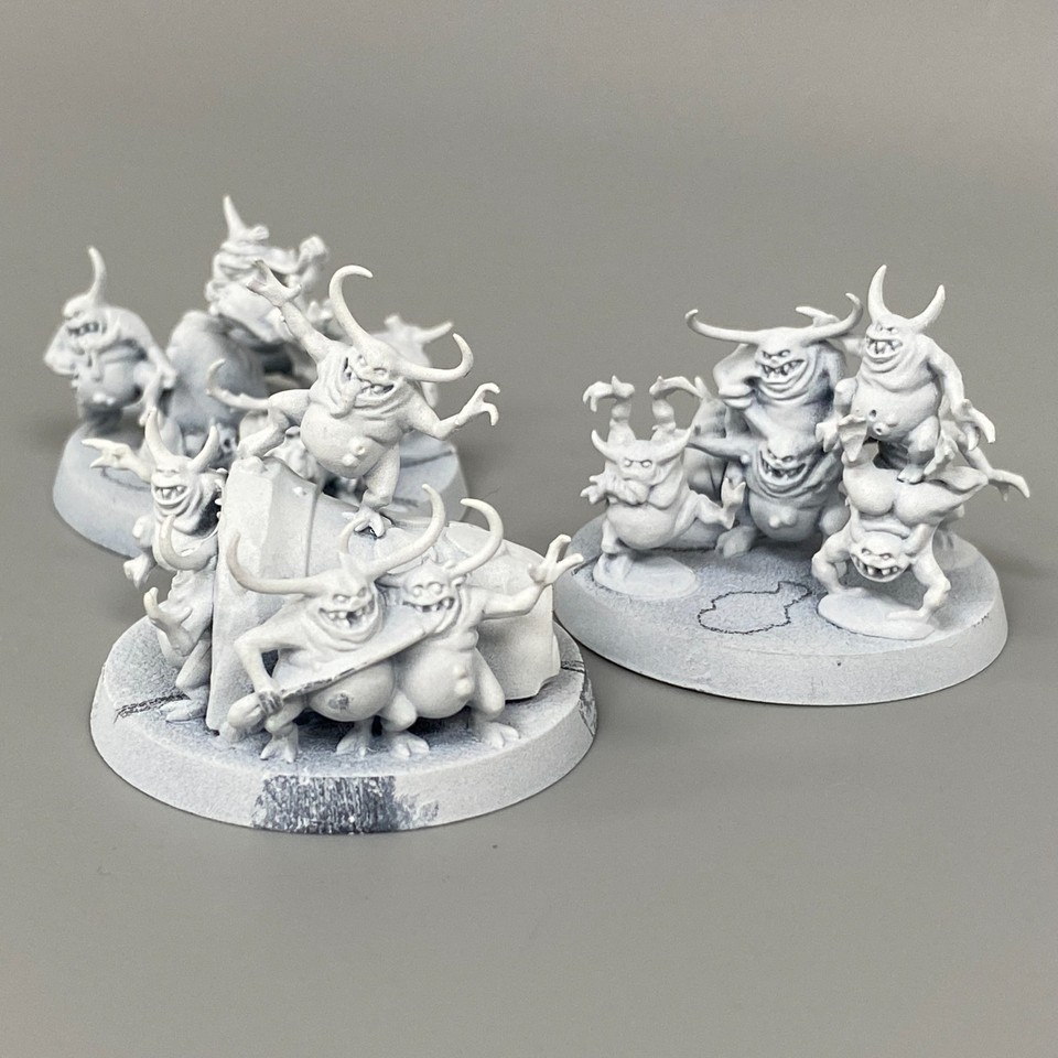 3 CONVERTED NURGLING BASES NURGLE WARHAMMER 40K AGE OF SIGMAR CHAOS ...