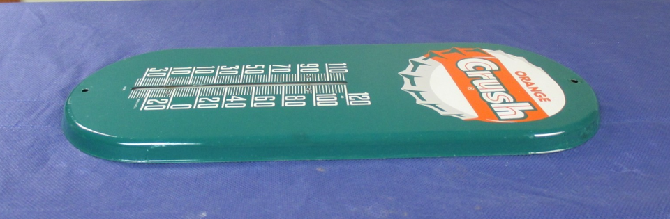 Vintage ORANGE CRUSH Soda Thermometer Tin Sign Rare Green Oval ~ WOW ...