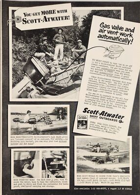1952 Print Ad Scott-Atwater Shift Outboard Motors Fishing Boats ...