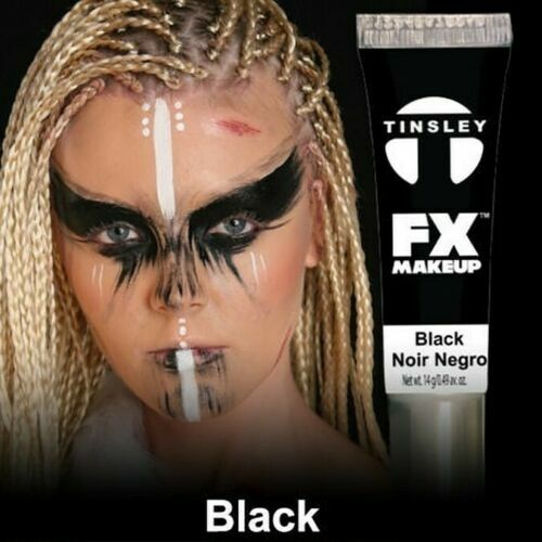 Tinsley Transfers Face Makeup Body Paint Black FX Halloween Water Based ...