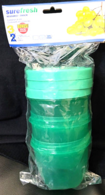 Sure Fresh Reusable Green Snack Container Cups with Lids | eBay