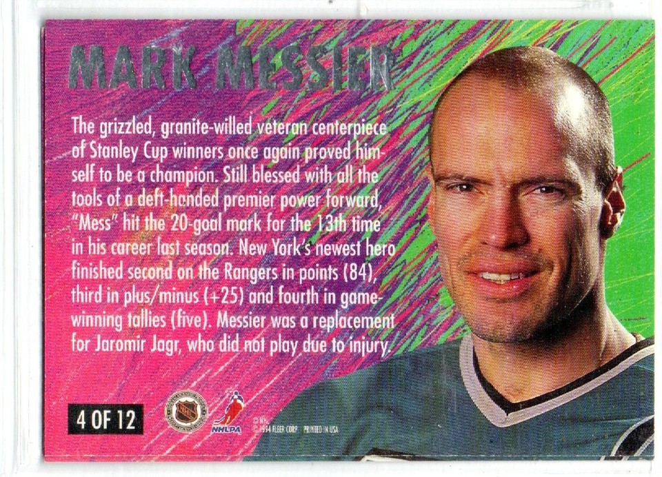 Mark Messier 94-95 Fleer Ultra NHL All Star Game 4/12 | eBay Australia